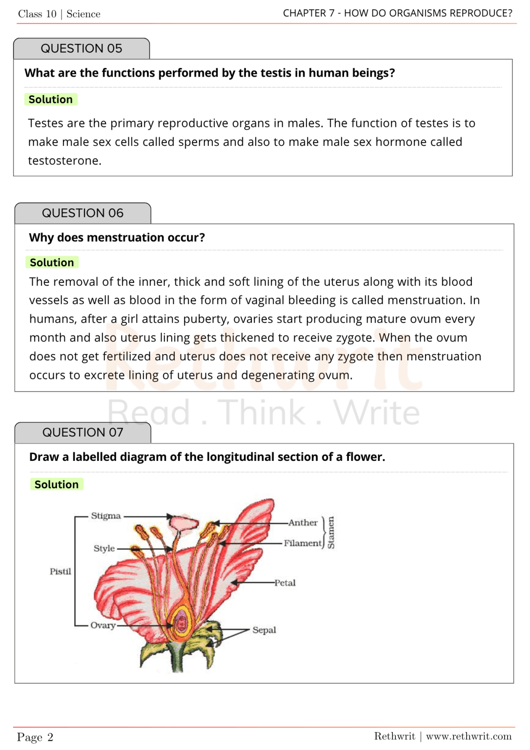 NCERT Solutions for Chapter 7 - How do Organisms Reproduce? | Class 10 ...