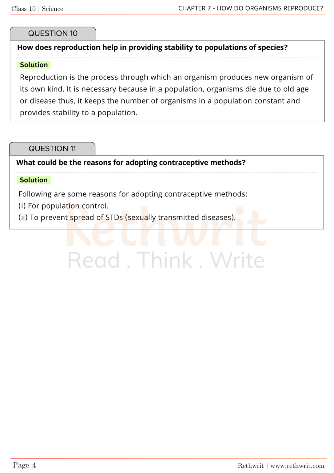 NCERT Solutions for Chapter 7 - How do Organisms Reproduce? | Class 10 ...