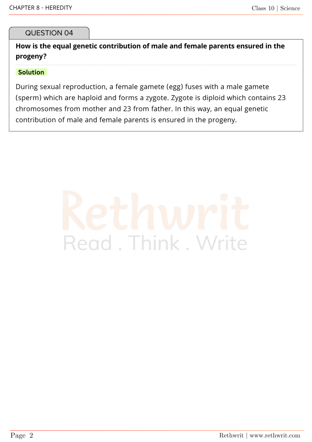 NCERT Solutions for Chapter 8 - Heredity | Class 10 Science