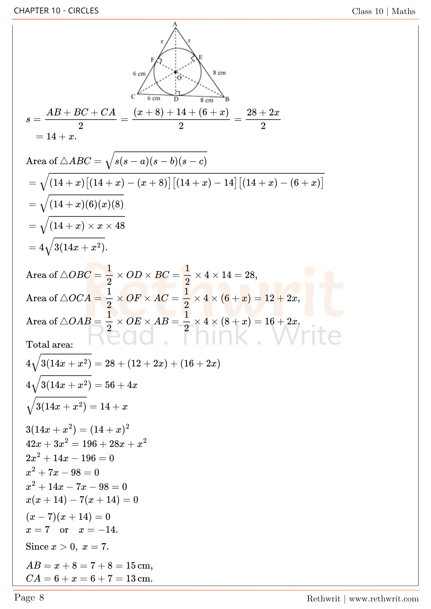 NCERT Solutions for Chapter 10 - Circles Class 10 Maths